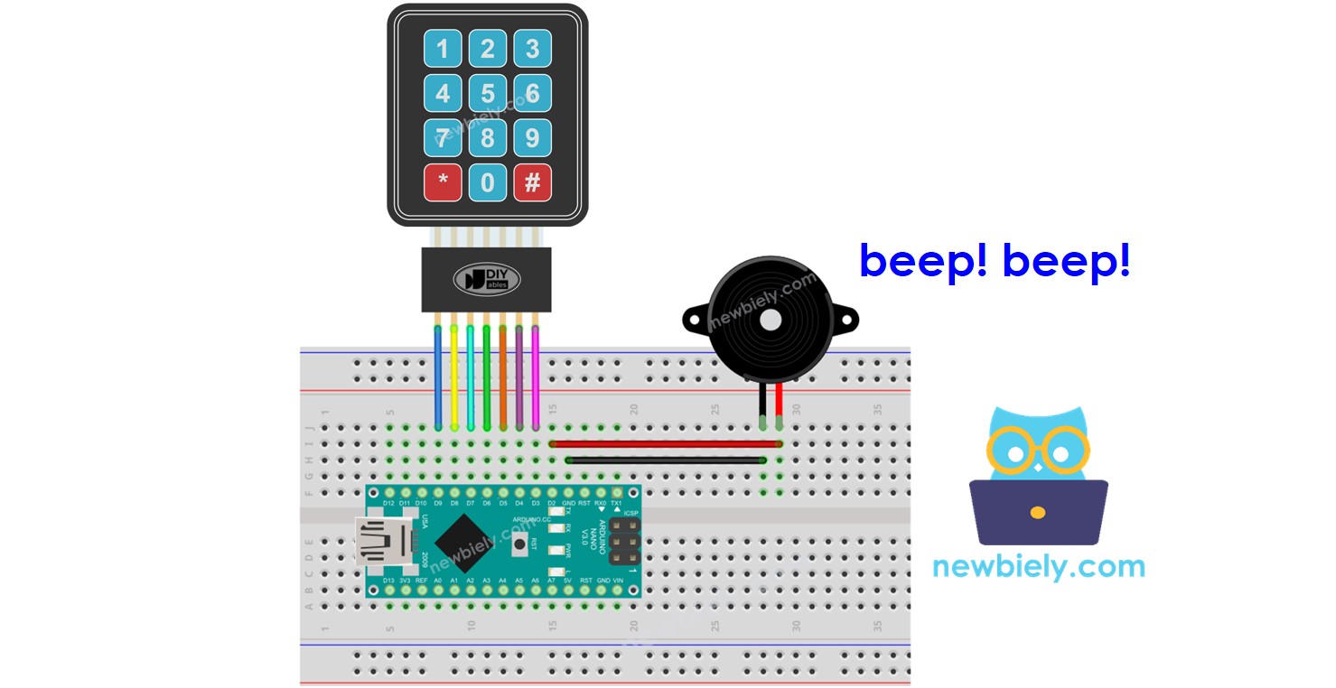 Arduino Nano - Teclado numérico - Pitido