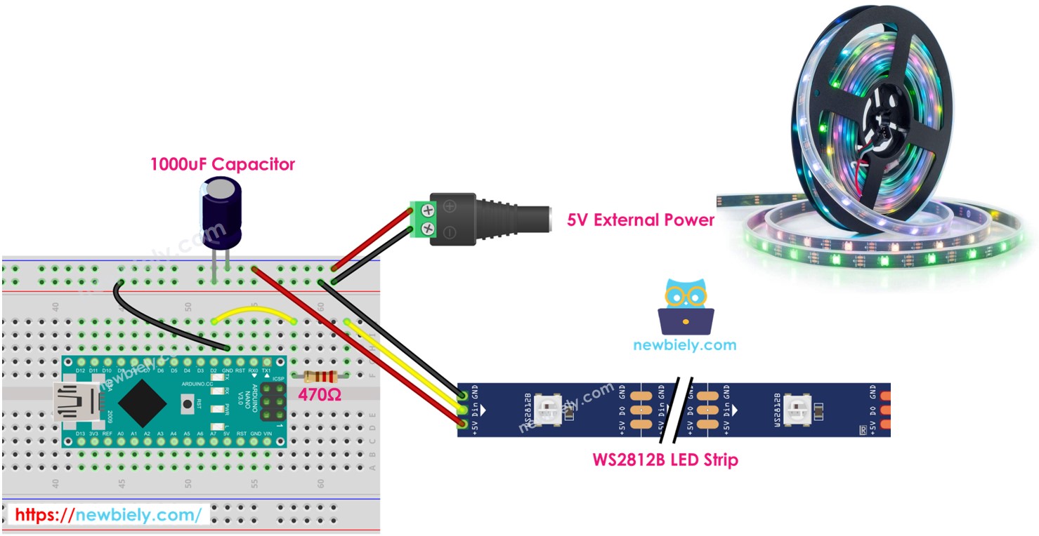 Arduino Nano - tira de LEDs WS2812B