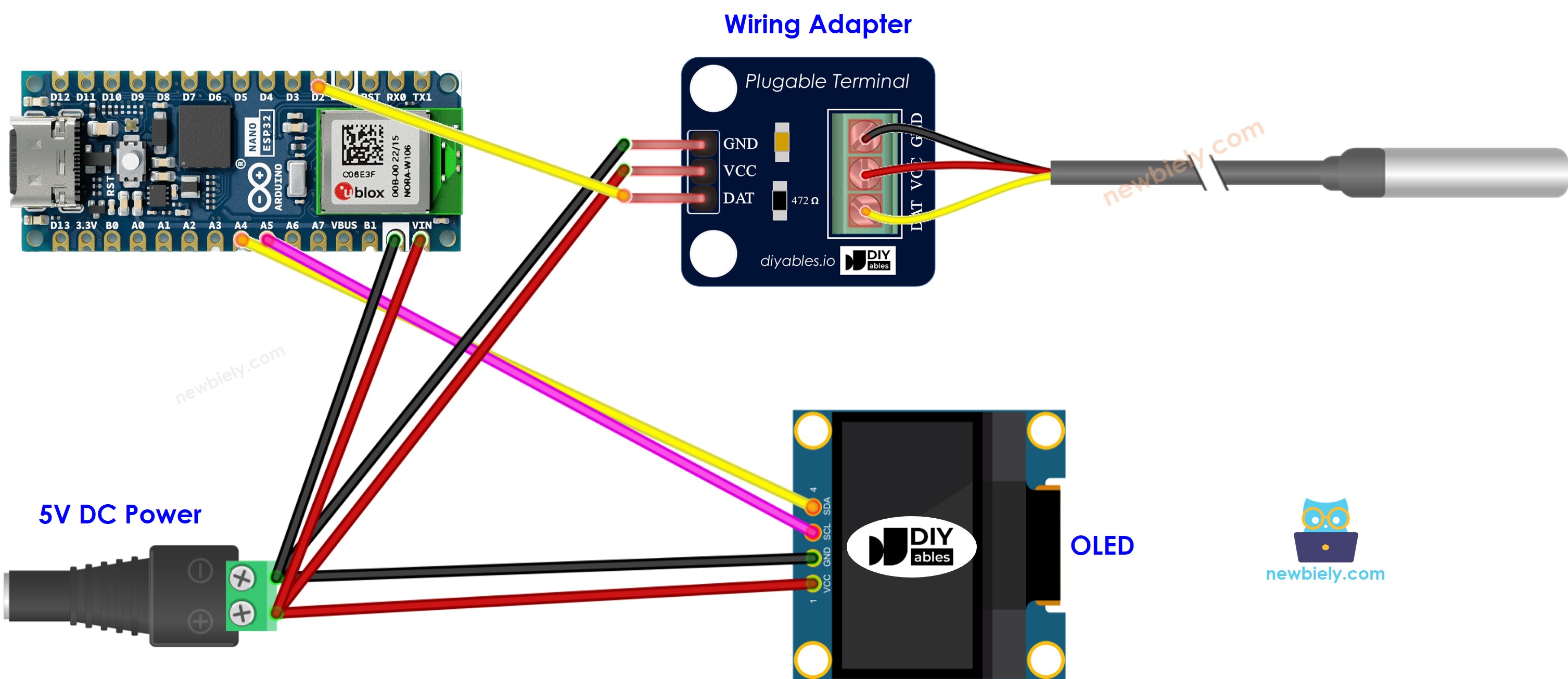 Arduino Nano ESP32 - Sensor de temperatura - OLED